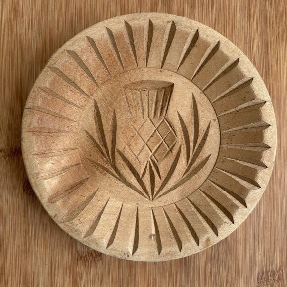 Vintage | Kitchen | Scottish Thistle Shortbread Mold Carved Wood Cookie ...